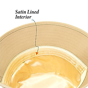 Beautifully Warm Satin-Lined Cotton Bucket Hat: Stylish Sun Protection Satin Lined Bucket Hat for Women Outdoor Adventures - Beach Fishing Cap in Brown