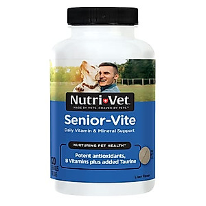 Nutri-Vet Senior-Vite Chewables for Dogs - Daily Vitamin and Mineral Support for Senior Dogs to Help Maintain Peak Condition - 120 Count