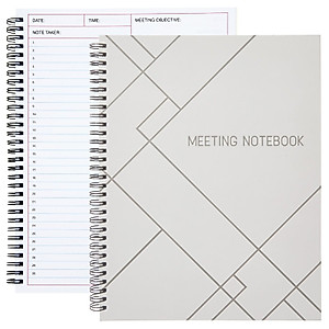 Juvale 2 Pack Meeting Notebooks for Work Organization, Office and Daily Notes, 80 Sheets, Spiral Bound Planner (8.5 x 11 In)