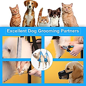 Dog Grooming Hammock, Pet Grooming Harness for Dogs&Cats, Multi Hammock Restraint Bag with Adjustable Grooming Loop/Stainless D-Hooks/Nail Clippers/Trimmer/Nail File for Pet Nail Trimming, Care (S)