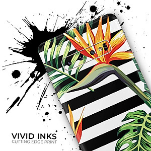 DesignSkinz Vivid Tropical Stripe Floral v1 Protective Vinyl Decal Wrap Skin Cover Compatible with The Samsung Galaxy S20 (Screen Trim & Back Glass Skin)