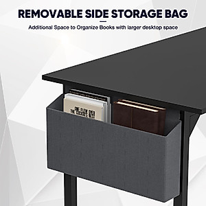 DUMOS 40 Inch Office Small Computer Desk Modern Simple Style Writing Study Work Table for Home Bedroom - Black