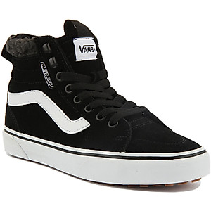 Vans Women's High-Top Sneaker, Suede Black White, 9