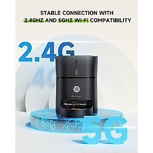 APETDOLA Automatic Cat Feeder, 5G WiFi Cat Food Dispenser with APP Control, 3L/12 Cup Timed Cat Dry Food Dispenser, Auto Pet Feeder Programmable for Cats & Dogs, 10s Voice Recorder, Dual Power Supply