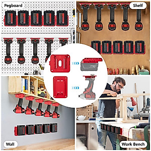 TAIRDA 10Packs Battery Holder Tool Holder, 5 Packs Battery Holder for Milwaukee M18 18v Battery, 5 Packs Tool Holder Wall Mount for Milwaukee M18 18v Tools