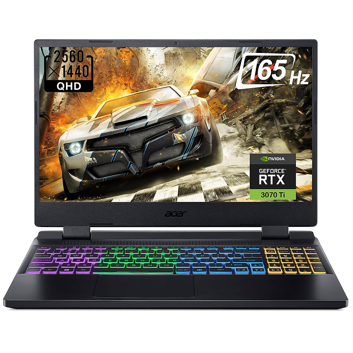 acer Nitro 5 Gaming Laptop 165Hz 15.6" QHD, AMD Ryzen 7 6800H 8-Core, GeForce RTX 3070 Ti 8GB, 32GB DDR5 RAM 1TB SSD, 4-Zone RGB Backlit Keyboard, WiFi 6E, RJ45, Windows 11+GM Mousepad