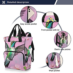 xigua Bird Hummingbird Diaper Bag Backpack Multi Function Baby Changing Bags Waterproof Large Capacity Travel Back Pack for Mom Dad