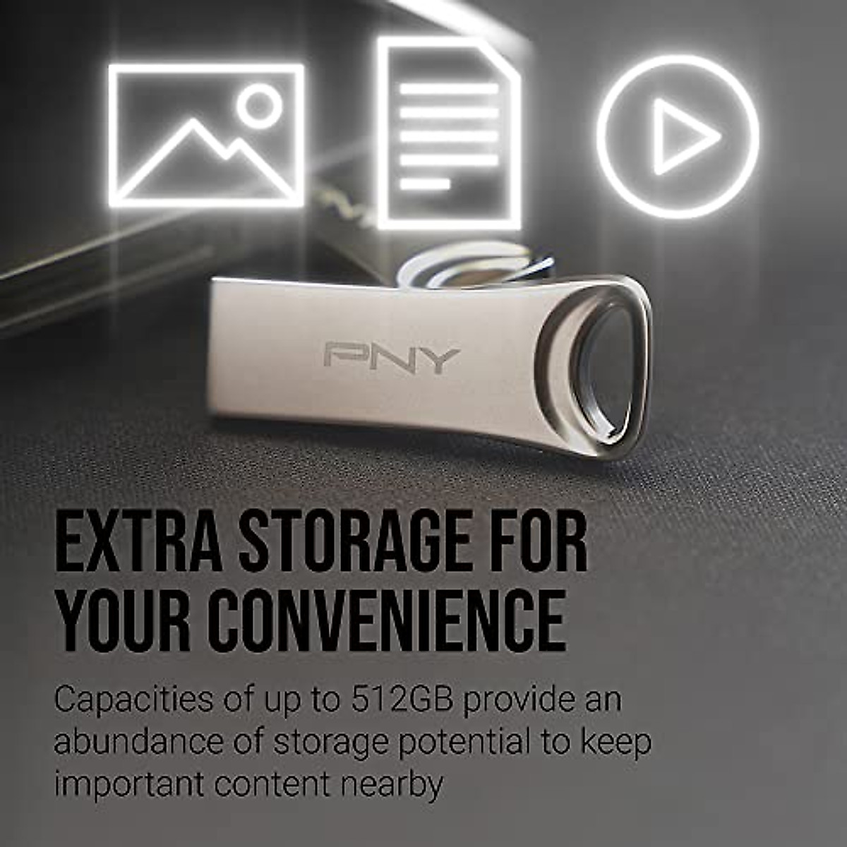 PNY 512GB Elite-X USB 3.2 Flash Drive - 220MB/s, Durable Premium Metal Housing, for Storing, Sharing, and Protecting Important Content, ‎ P-FDI512ELTX-GE, Silver