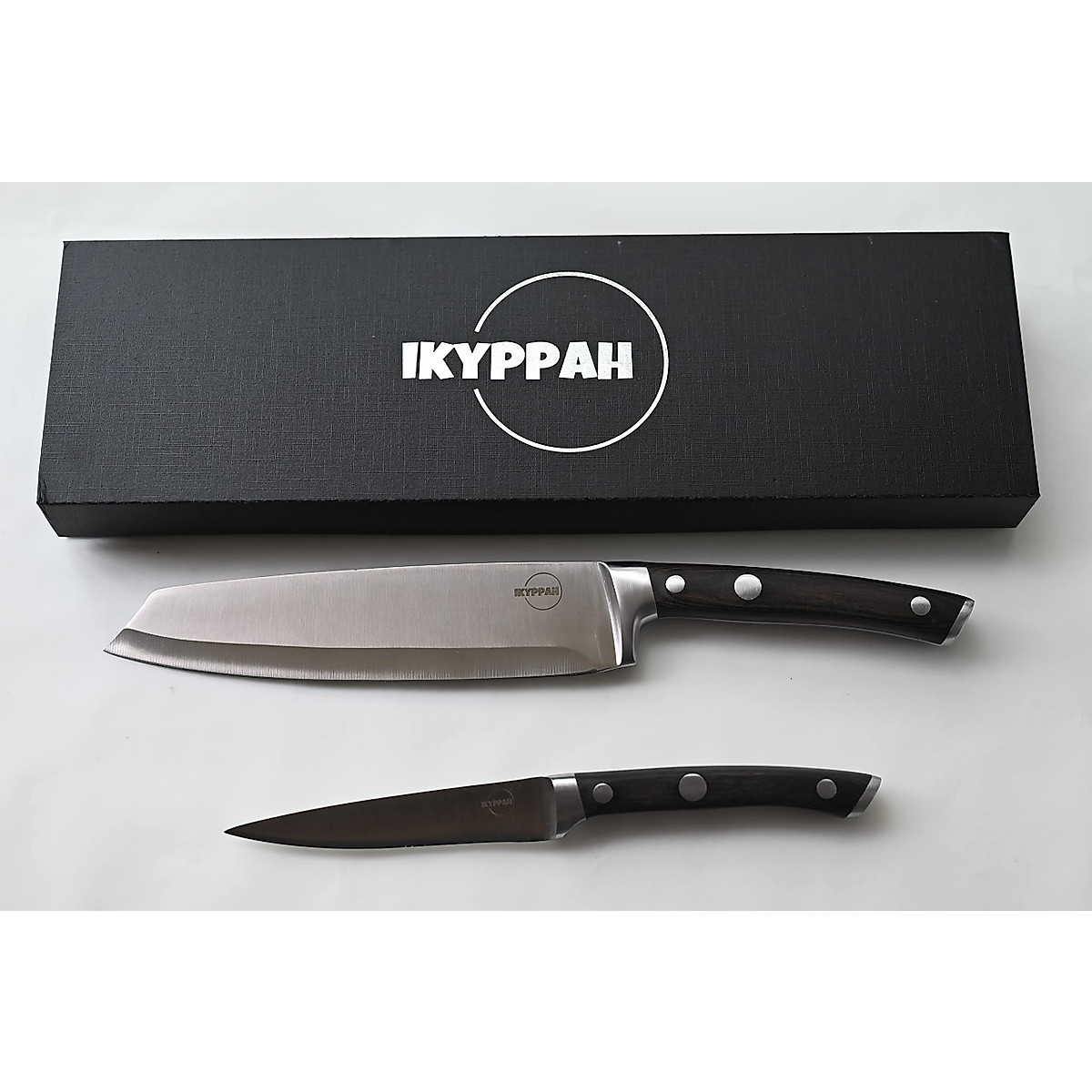 IKYPPAH Kitchen Knife Set 2 Piece,8" Chef Knife and 5" Paring Knife,Knife body special shape design