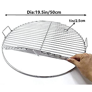 ZHOUWHJJ BBQ Stainless Steel 19.5 Inches Round Cooking Grate Cooking Grid Fit for Akorn Kamado Ceramic Grill and Other Grills