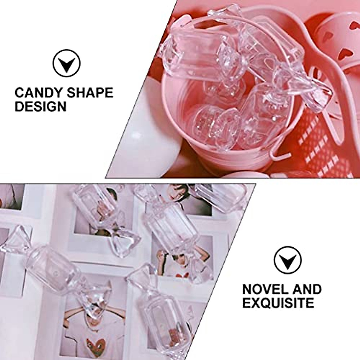 ARTIBETTER 24Pcs Candy Shaped Jewelry Box Mini Clear Jewelry Case Plastic Beads Storage Containers Travel Jewelry Case Beading Storage