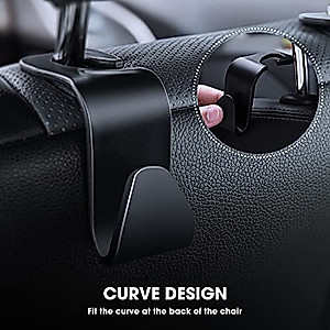 HOUSE DAY Car Seat Headrest Hooks, Black 4 Pack, Seat Hooks for Purses and Bags, Heavy Duty Purse Holder Bag Holder for Car, Space Saving Seat Hooks Purse Hanger for Vehicle