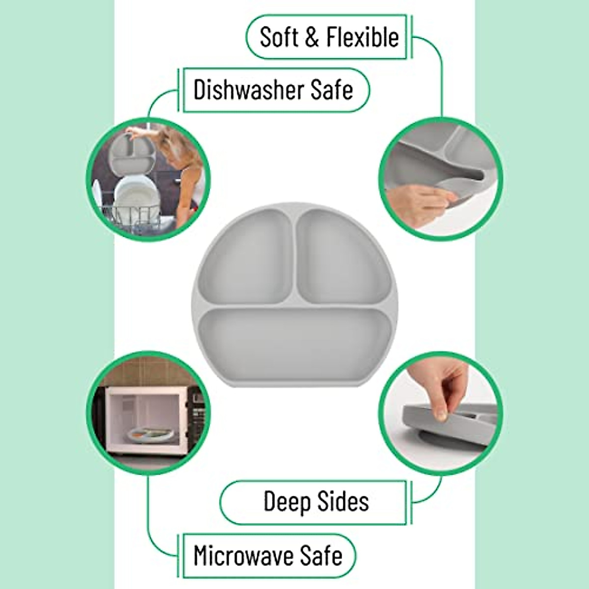 Mr. Pen- Silicone Suction Plates for Toddlers, Baby, Kids, with Suction