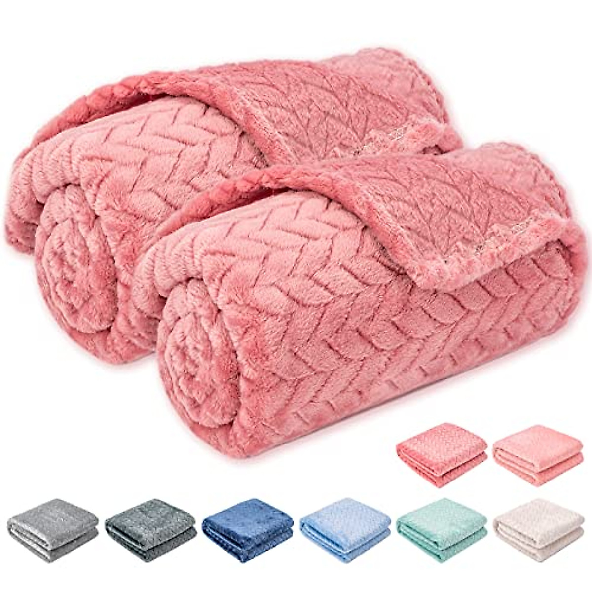 Fuzzy Baby Blanket or Throw Blanket for Girl or boy, Soft Warm Cozy Fleece Plush Sherpa Blanket, Nursery Receiving Swaddling Blankets for Bed, Crib, Stroller, Travel (XXS/24×32", Coral Pink)