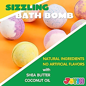 JOYIN Bath Bombs for Kids with Animal Eraser, 8 Pack Bubble Bath Bombs with Surprise Toy Inside, Natural Essential Oil SPA Bath Fizzies Set, Easter Gifts for Boys and Girls