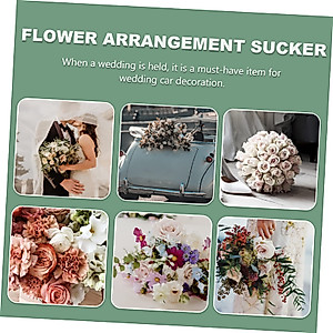 Abaodam 4 Pcs Flower Sucker Floral Foams Tray Flower Arrangement Foams Floral Foam Sausage Flower Arrangement Foam Blocks Wedding Car Front Sucker Flower Tray Square Plastic Accessories