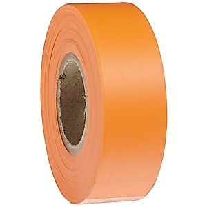 Brady Flourescent Orange Flagging Tape for Boundaries and Hazardous Areas - Non-Adhesive Tape, 1.188" Width, 150' Length (Pack of 1) - 58352