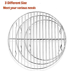 P&P CHEF Round Cooking Rack, 3 Pcs (7½” & 9” & 10½”), Baking Cooling Steaming Grilling Rack Stainless Steel, Fits Air Fryer/Stockpot/Pressure Cooker/Round Cake Pan, Oven & Dishwasher Safe