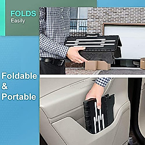 Sturdy Folding Step Stool Portable 5”, Collapsible Half Step for Seniors Older Adults up to 300 lbs Entering Camper Van SUVs and RV, for Elderly People Getting up High Bed or Stairs