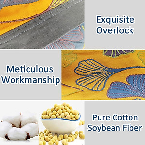 Ginkgo Queen Quilt Bedding Set 3 Piece Lightweight Cotton Queen Bedspread Coverlet Set for All Season Soft Reversible Quilt Set (Includes 1 Quilt, 2 Pillow Shams)