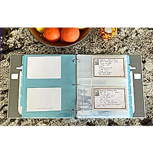 Modern Cuisine Recipe Organizer Binder Bundle with Recipe Cards and Recipe Card Protectors