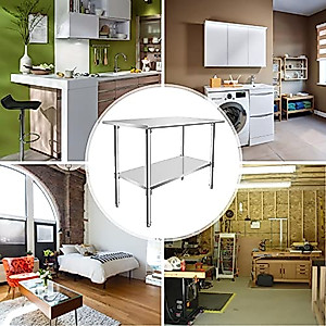 KODOM Food Prep Stainless Steel Table 36" x 18", Heavy Duty Workbench with Adjustable Under Shelf, Commercial Worktable for Kitchen, Restaurant, Home and Hotel