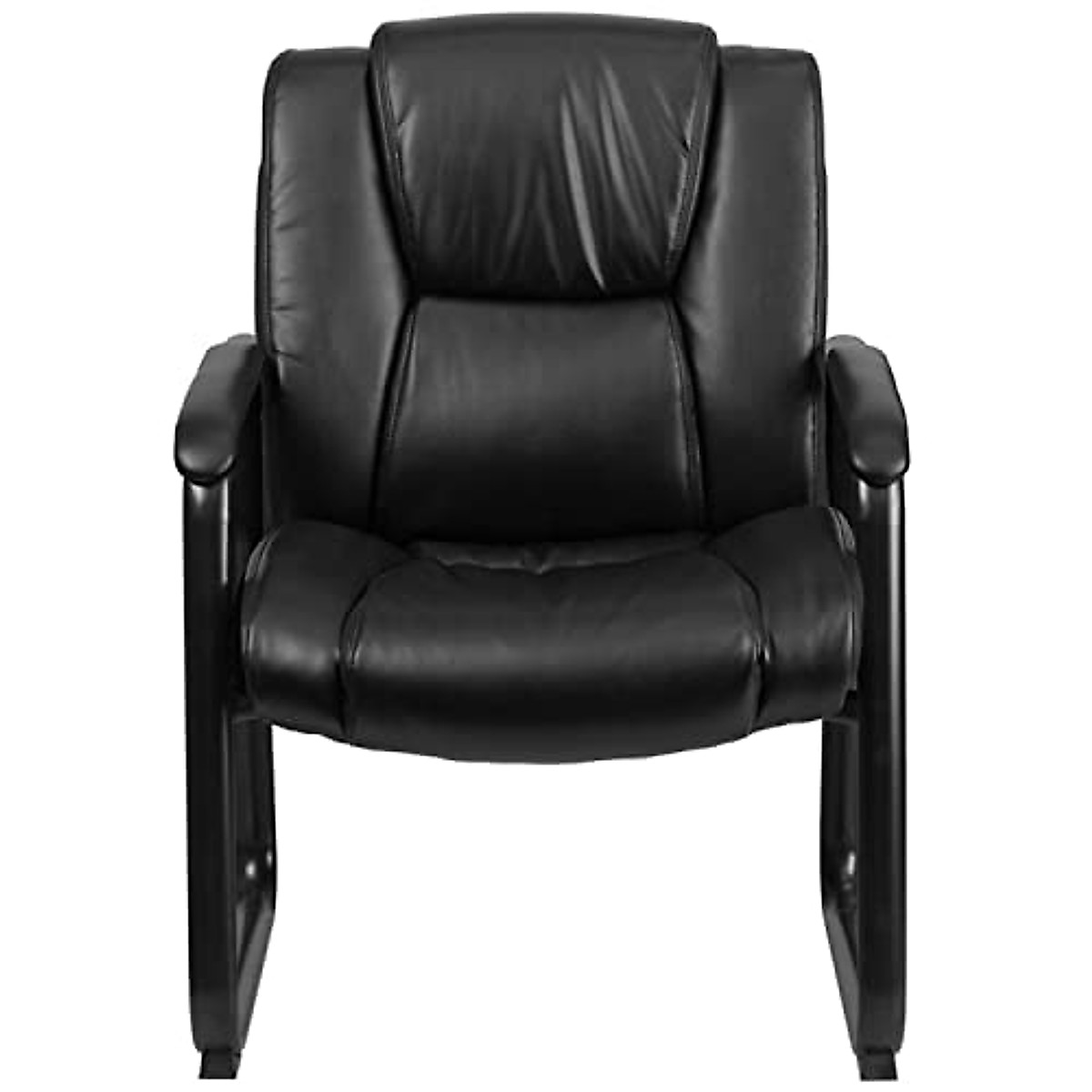 Flash Furniture Reception Chairs | Black LeatherSoft Side Chairs for Reception and Office