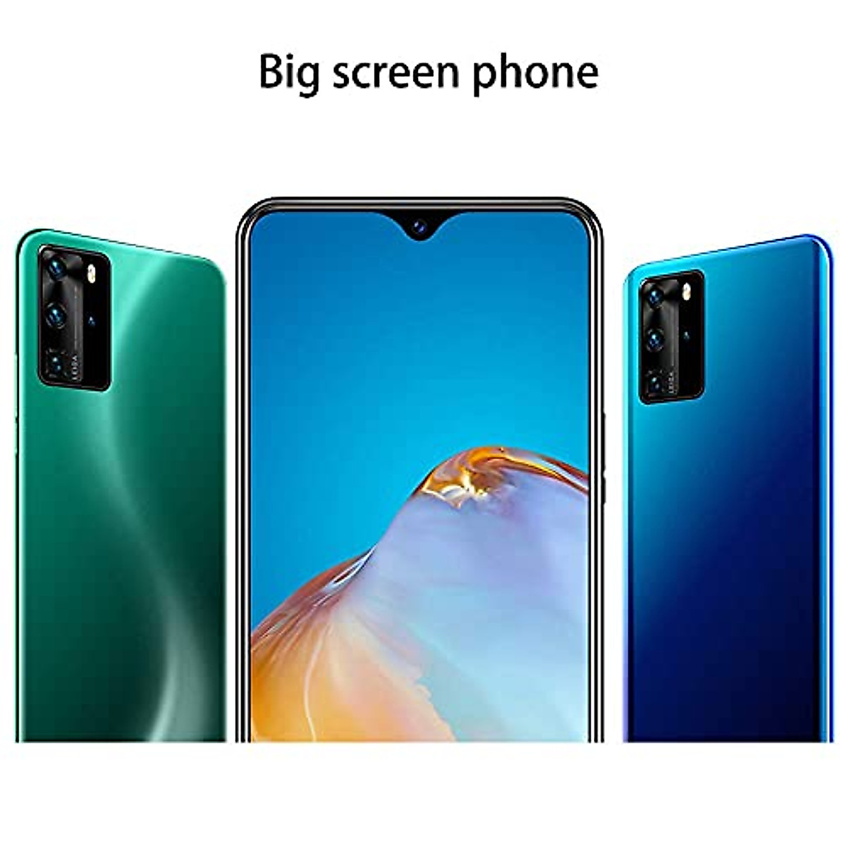 WWJ Mobile Phone BlueGreenBlack 6.3 Inch HD Water Drop Screen 1 16G Full Water Drop Big Screen Smartphone Android 6.0 Resolution 720 1520