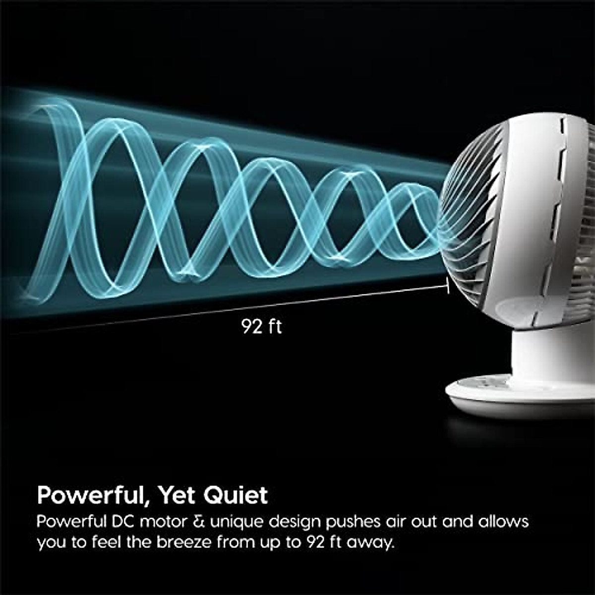 IRIS USA WOOZOO Oscillating Fan, Vortex Fan, DC Motor Quiet and Eco Friendly, Remote Equipped 8-in-1 Fan w/ Timer/ Multi Oscillation/ Air Circulator/ 10 Speed Settings, Large White