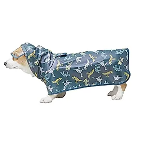 Waterproof Dog Raincoat, Adjustable Reflective Dog Rain Coat with Hoodie, Lightweight Dog Rain Jacket Dog Poncho Slicker with Leash Hole for Small Medium Large Dogs (Large, Green)