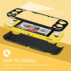 oqpa for Nintendo Switch Lite 2019 Case for Girls Boys Kids PC Cute Kawaii Anime Cartoon Character Design Cool Fun Slim Protective Cases Hard Shell Cover with Screen Protector Glass for Switch Lite,Pi