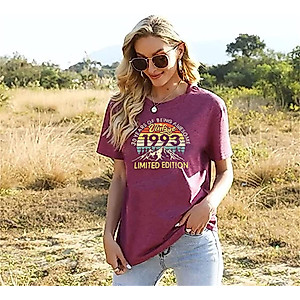 Women 30th Birthday Shirts Vintage 1993 Bday Party Tank Tops 30 Years of being Awesome Funny Saying Short sleeve Tee Tops