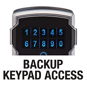 Master Lock Digital Lock Box for Keys with Code, Electronic Wall Mount Key Safe with Bluetooth Connection to iOS/Android App and Sharable Keypad Codes, 3-1/4 Inches Wide, ‎5441EC