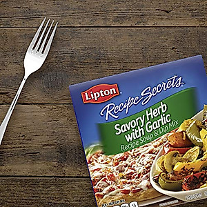 Lipton Recipe Secrets Soup and Dip Mix For a Delicious Meal Savory Herb with Garlic Great With Your Favorite Recipes, Dip or Soup Mix 2.4 Ounce (Pack of 12)