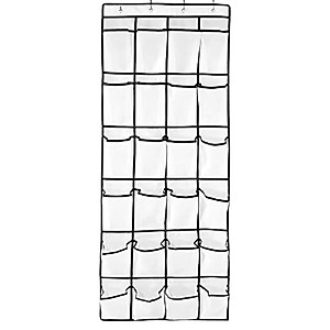 Aosome Over The Door Hanging Pantry Organizer 24 Large Mesh Pockets Door Storage Bag for Shoe Toys and Sundries White