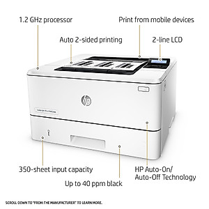 HP Laserjet Pro M402dn Monochrome Printer, Amazon Dash Replenishment Ready (C5F94A) (Renewed)