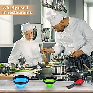 Funnels for Kitchen Use Set of 3, Dokpod Collapsible Funnels for Filling Bottles, Wide Mouth Canning Funnel, Small Medium Large Funnel Set for Filling Solid Particles, Powder and Liquid, Funnel