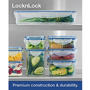LocknLock Easy Essentials Food Storage lids/Airtight containers, BPA Free, Rectangle-54 oz-for Veggies, Clear