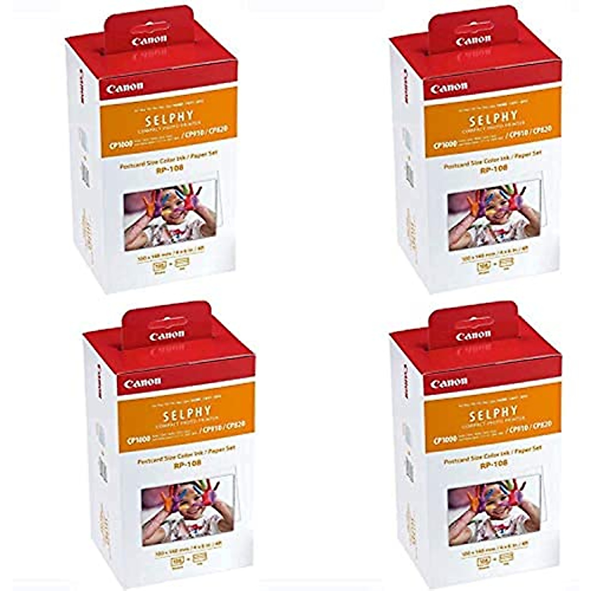 Canon 4 x RP-108 4x6 Paper/Ink, 108 Sheets for SELPHY CP820 CP910,CP1200 CP1300