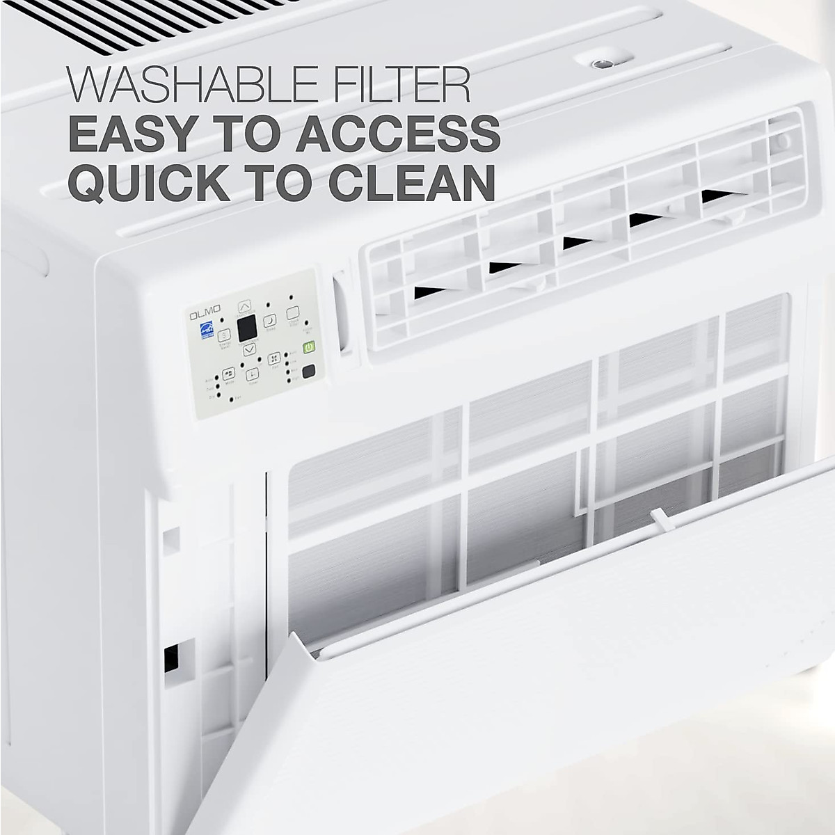 OLMO 18000 BTU Window Air Conditioner 11.8 CEER 208-230V with Remote Controller and Window Frame