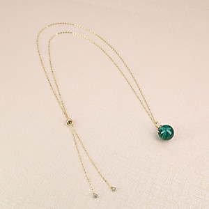 COAI 16mm Malachite Green Stone Pendant Necklace for Women