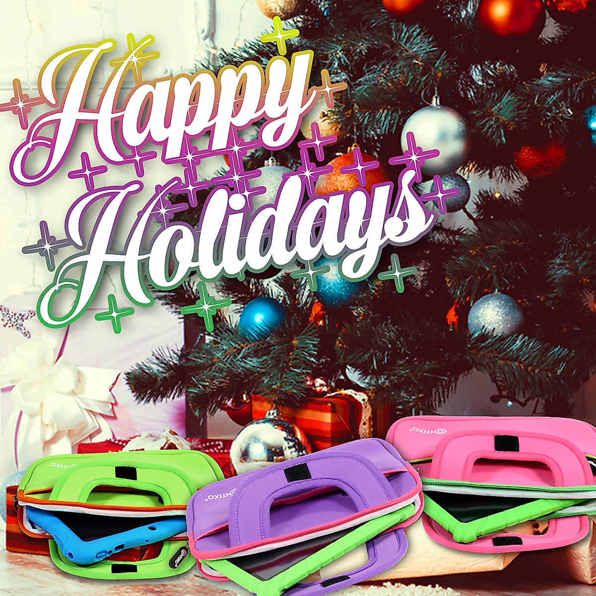 Contixo 10" Protective Sleeve Bag - Compatible with K102 & K103 Kids Tablets, Shockproof & Water-Resistant Carrying Case (Purple)