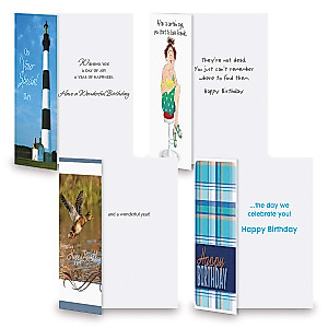 Mega Birthday Greeting Card Value Pack - Set of 40 (20 Designs), Large 5" x 7", Birthday Cards with Sentiments Inside, White Envelopes