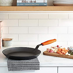Lodge Manufacturing Company CRS12HH61 Carbon Steel Skillet, 12", Black/Orange