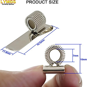 LYMGS Universal Stainless Steel Pen Holder, Silver Matel Clip with Spring Fits for Clipboard Notebook, 3 Pack