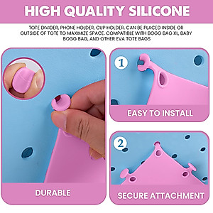 SAVPACK Tote Bag Organizer (Pink): Compatible with Bogg Bag XL and Baby Bogg Bag - Multipurpose: Phone Holder - Cup Holder - Divider