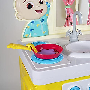 CoComelon Deluxe Feature Roleplay, Little Kitchen - Includes Interactive Kitchen Accessories - Toys for Kids and Preschoolers