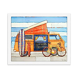 Choose Your Weapon, Danny Phillips Art Print, Unframed, Antique Classic Van Automobile, Camping Cycling Skateboard Surfboard Wall and Home Decor, Biking Gift, 8x10 Inches