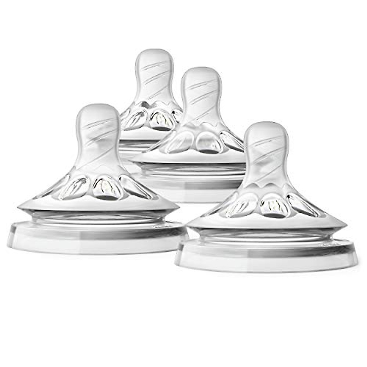 Philips Avent Natural Baby Bottle Newborn Flow Nipple, 0M+, 4pack, Flow 1, SCF651/43