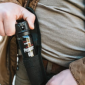 SABRE Tactical Pepper Gel With Belt Holster For Easy Carry, Maximum Police Strength OC Spray, Quick Access Fast Flip Top Safety, Tactical Design For Security Professionals, 1.8 fl oz